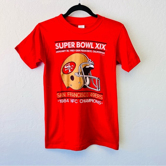 Vintage | Tops | Vintage 49er 985 Super Bowl Red Single Stitch Tee ...